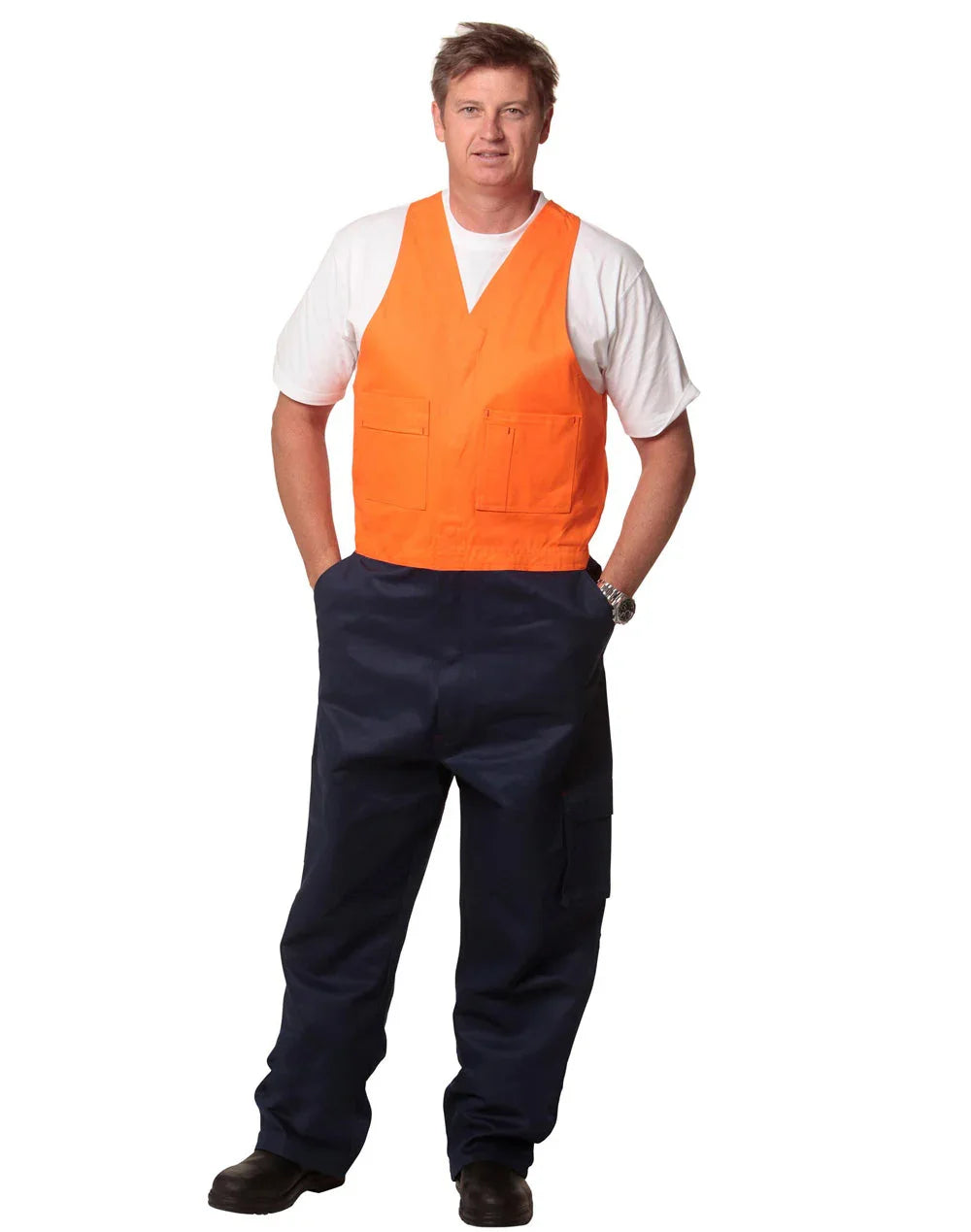 Mens Action Back Overall in Heavy Cotton Pre-shrunk Drill